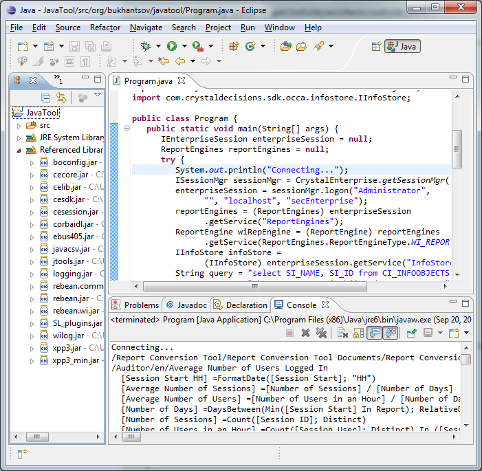 Getting started with BusinessObjects Java SDK | bukhantsov.org
